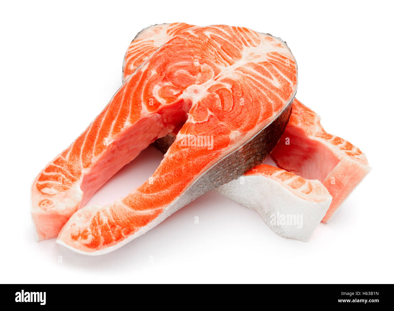 Fresh Raw Salmon Red Fish Steak Stock Photo - Alamy