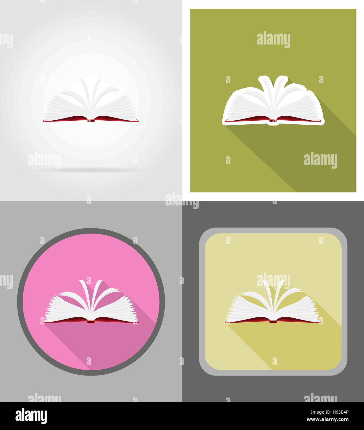 book flat icons vector illustration isolated on background Stock Vector ...