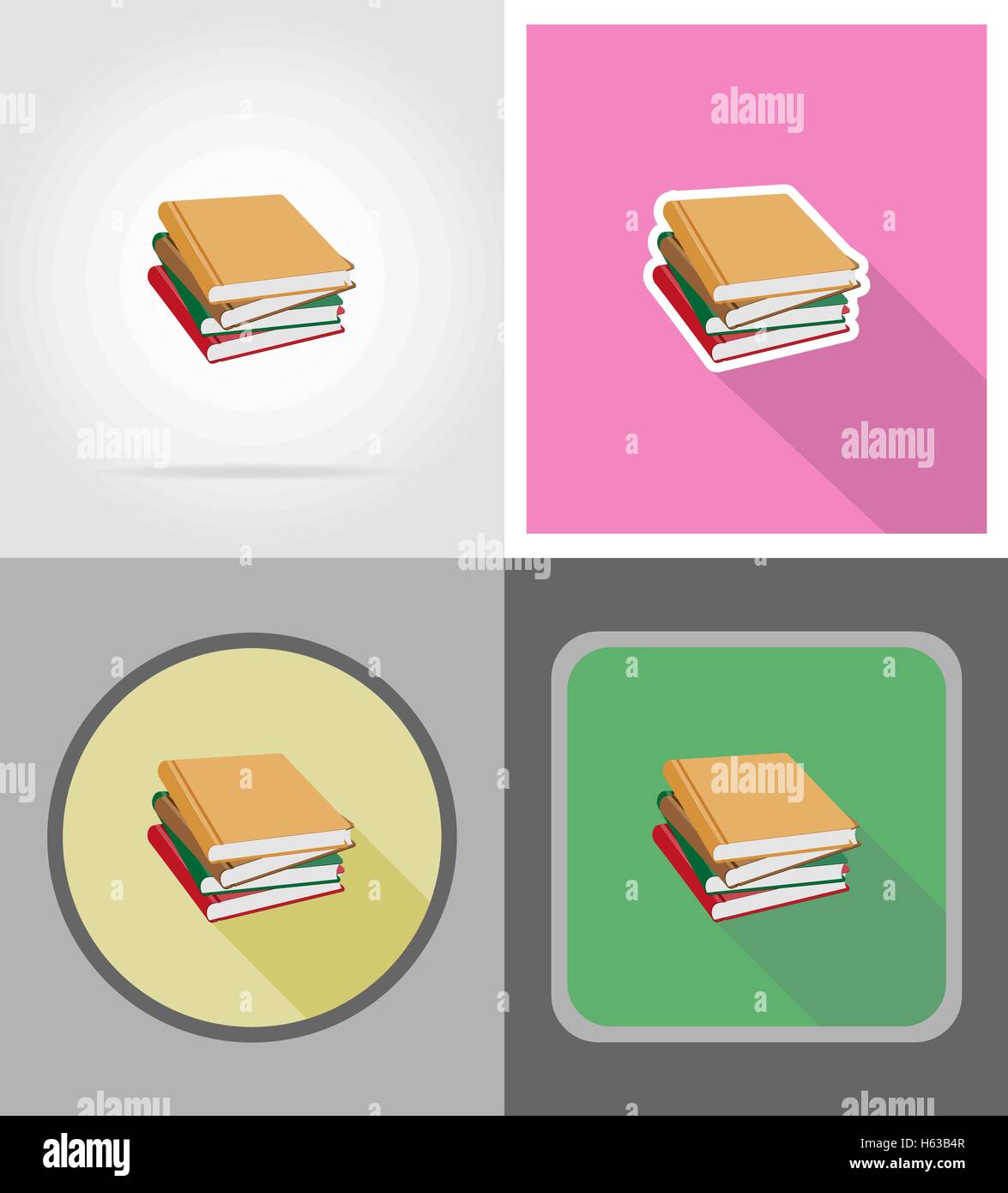 book flat icons vector illustration isolated on background Stock Vector Image & Art - Alamy