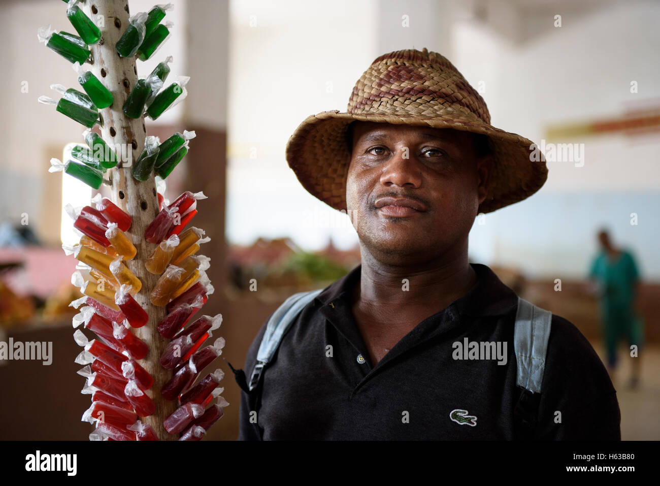 Cuban candy vendor selling caramel sweets at the local market in ...