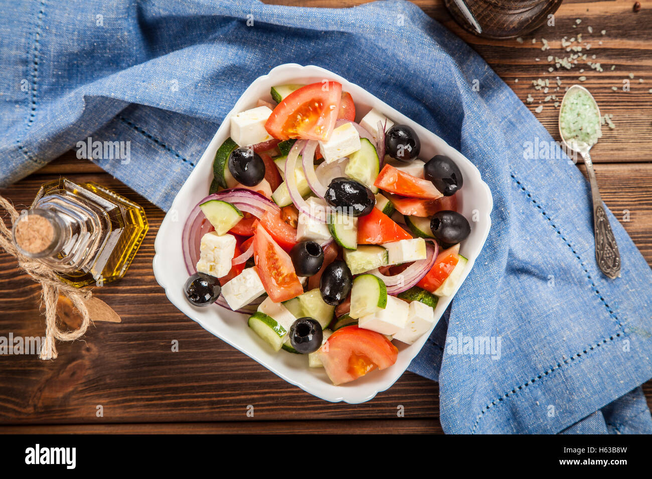 Delicious greek salad Stock Photo - Alamy