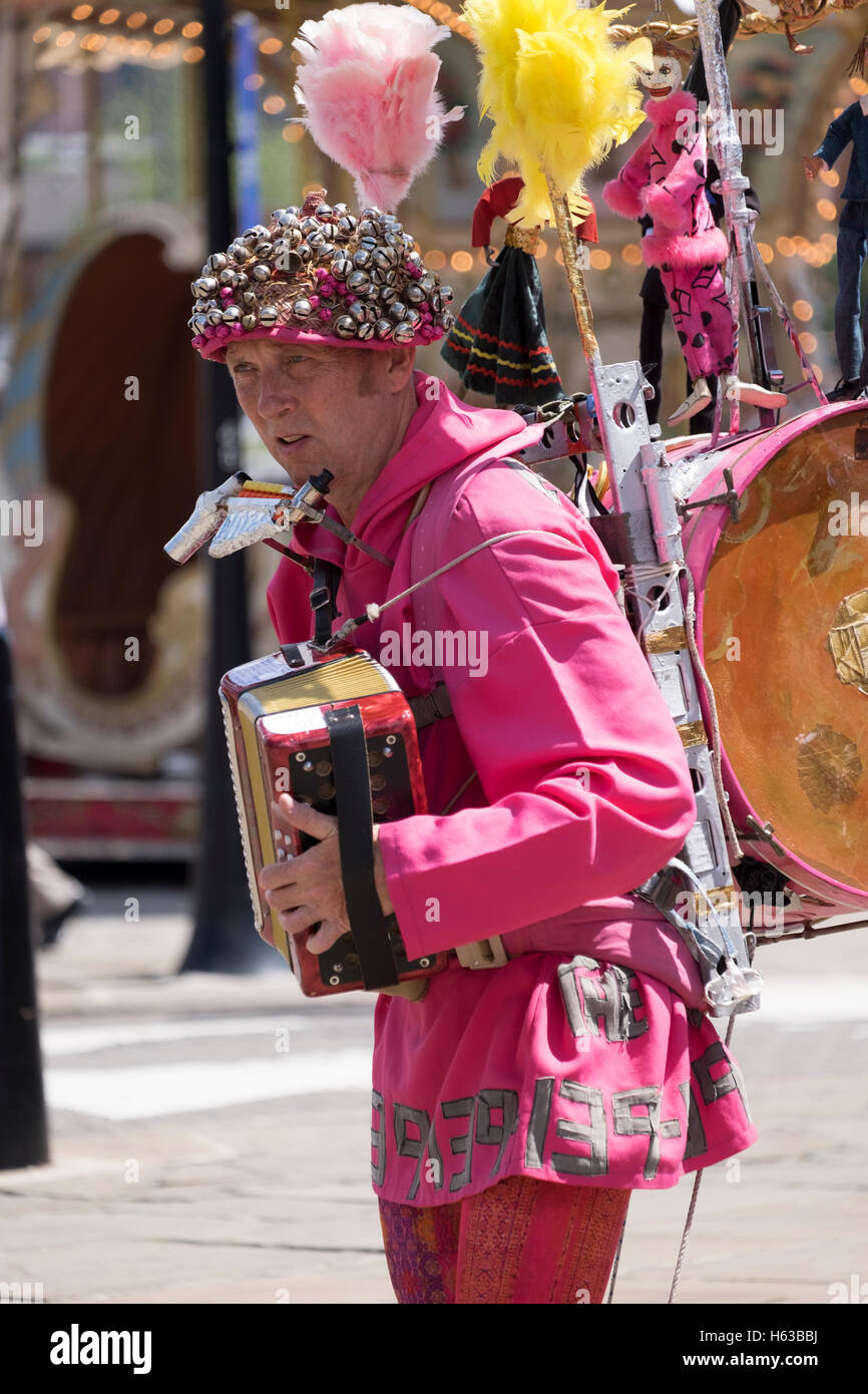 One Man Band Street Entertainer Stock Photo - Alamy