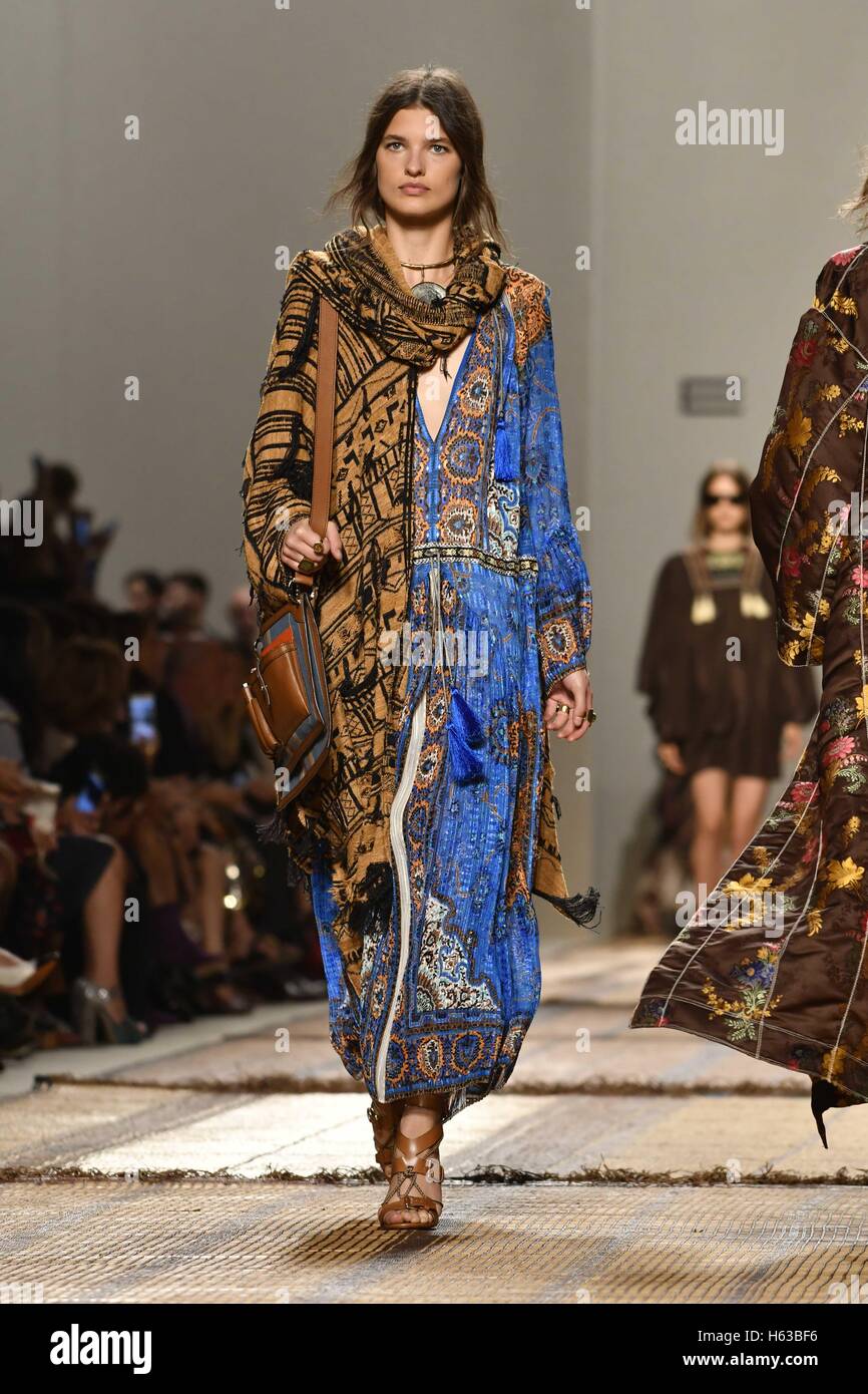 Models on the catwalk at the Etro show during Milan Fashion Week in ...
