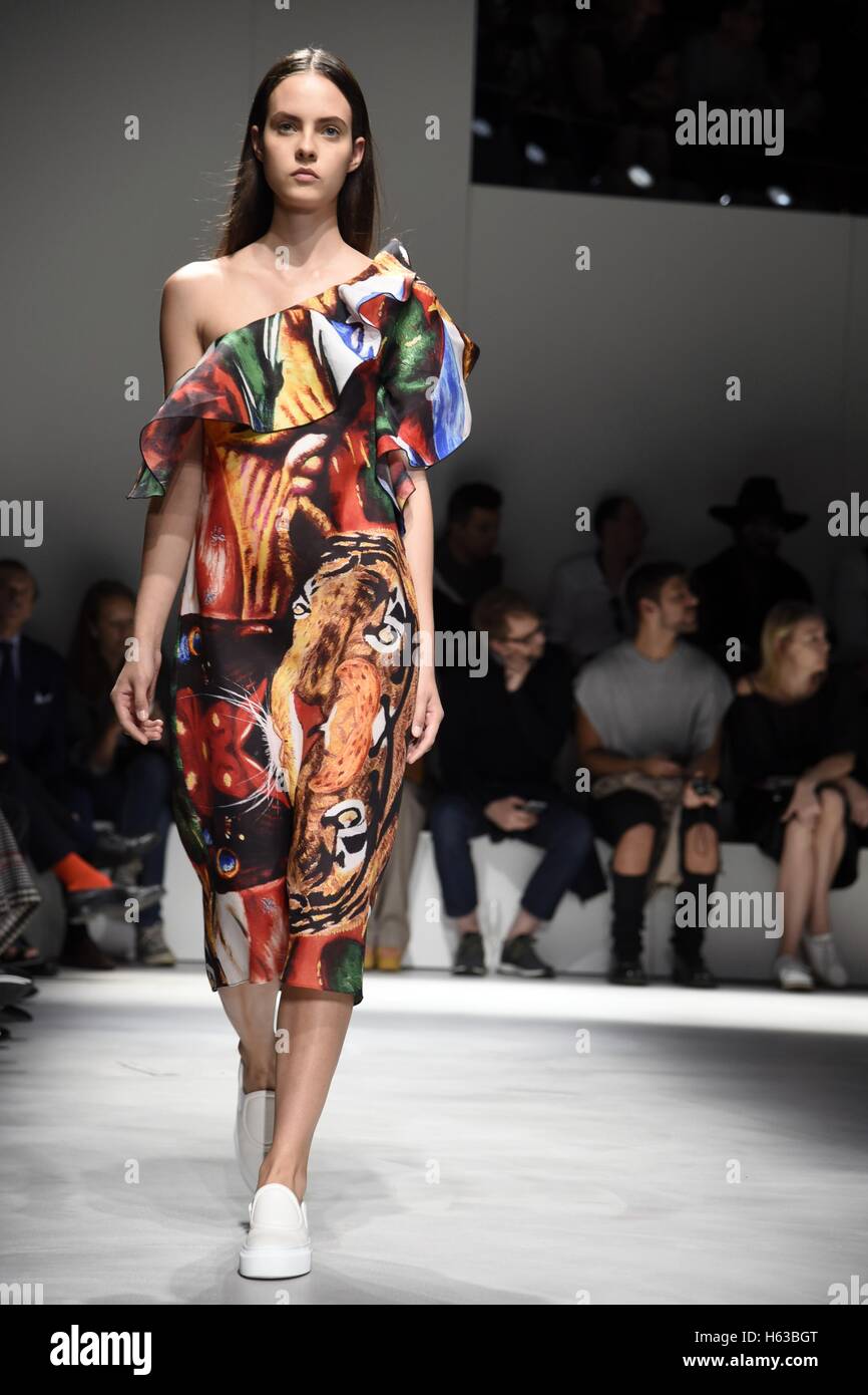 Models on the catwalk at the Krizia show during Milan Fashion Week in ...