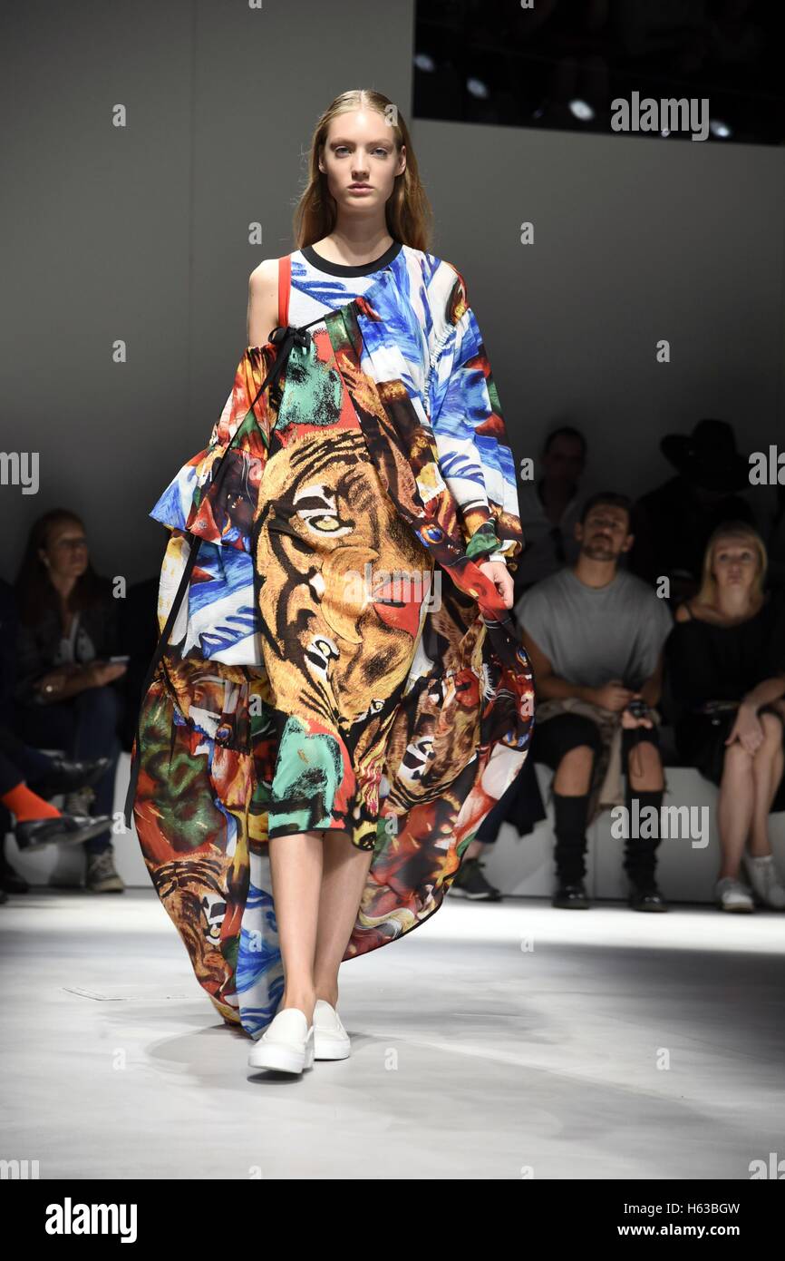 Models on the catwalk at the Krizia show during Milan Fashion Week in ...