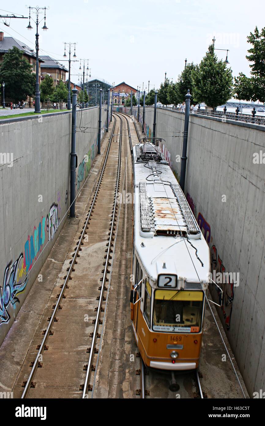 Tram line railway hi-res stock photography and images - Alamy