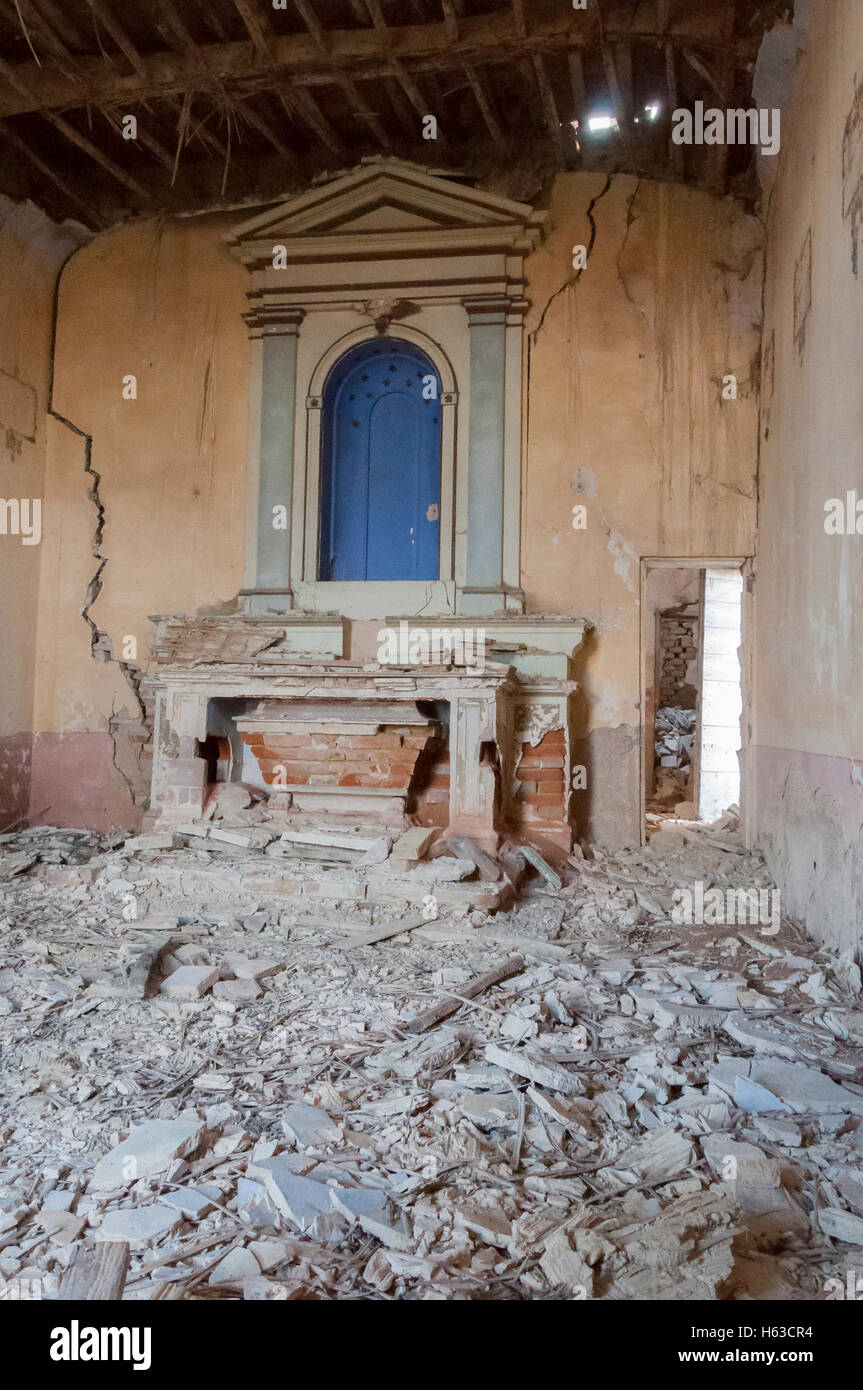 church ruined after an earthquake Stock Photo - Alamy