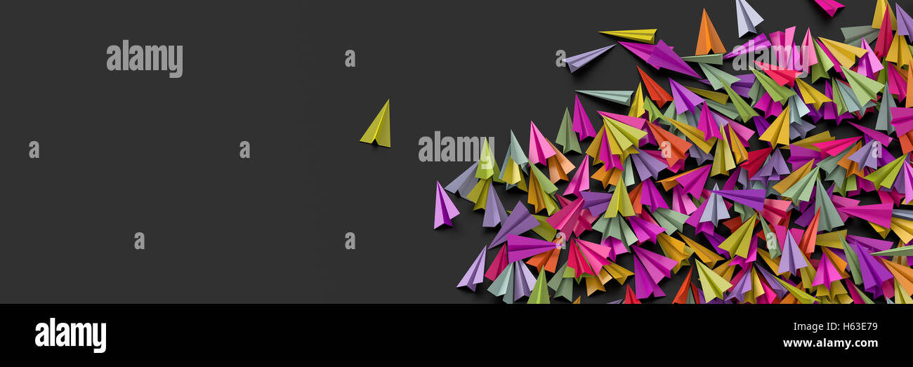 Infinite paper planes three dimensional rendering, original ...