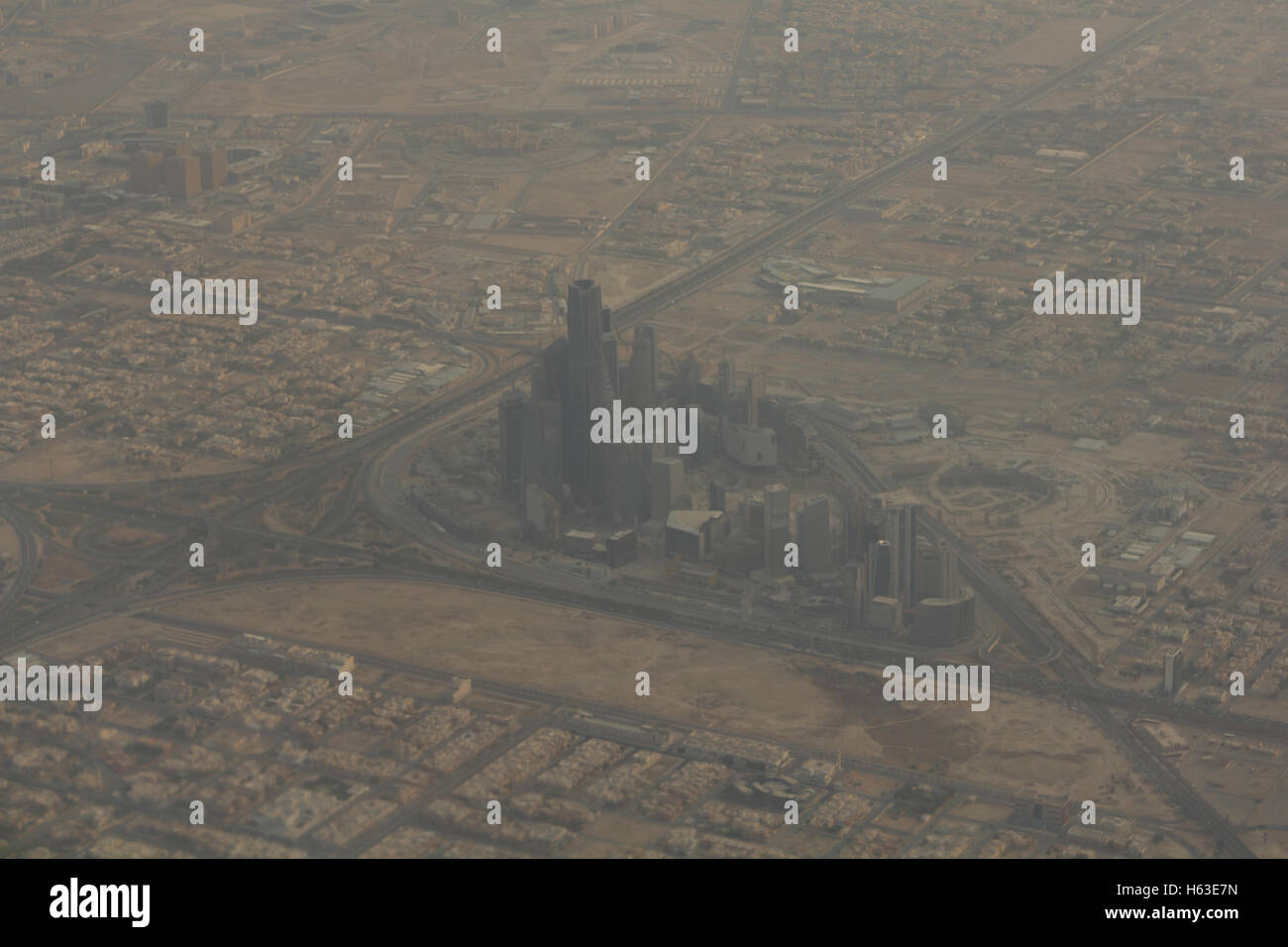 Riyadh aerial view, Saudi Arabia; photo taken from an airplane Stock ...
