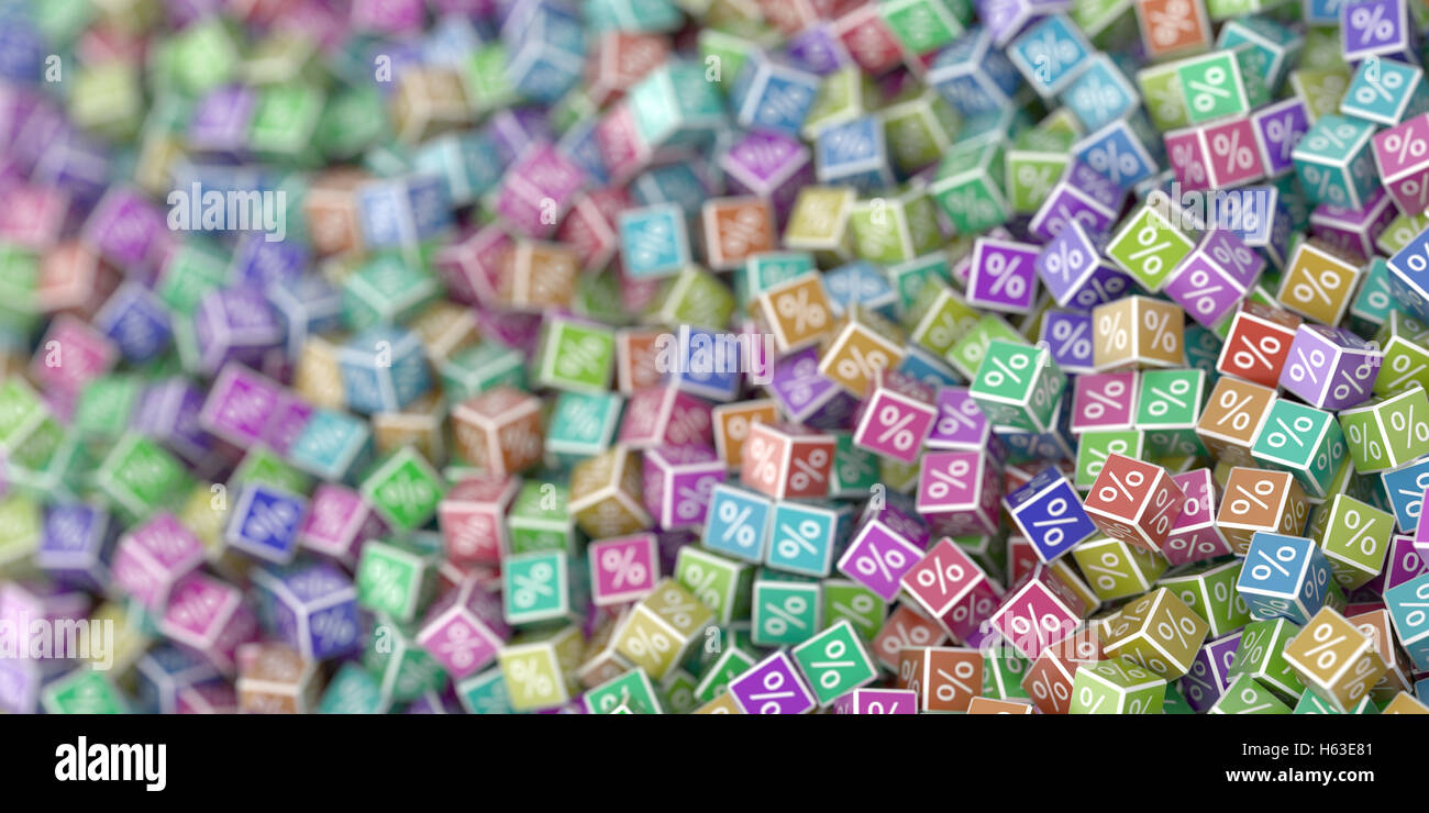 Infinite discount symbols on blocks, 3d rendering background Stock ...