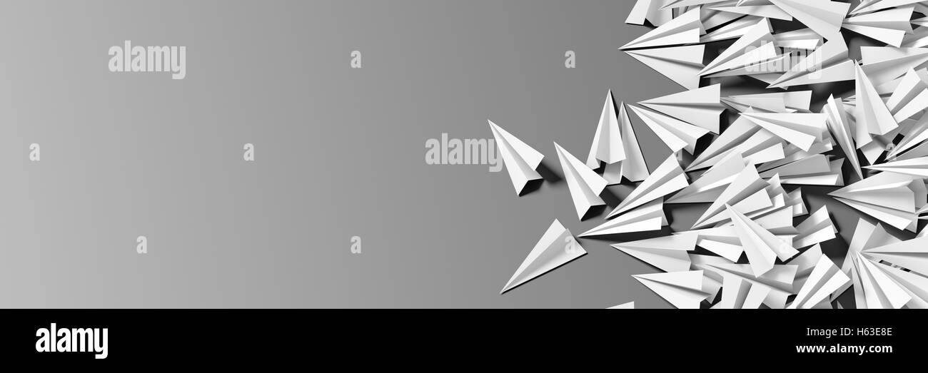 Infinite paper planes three dimensional rendering, original ...