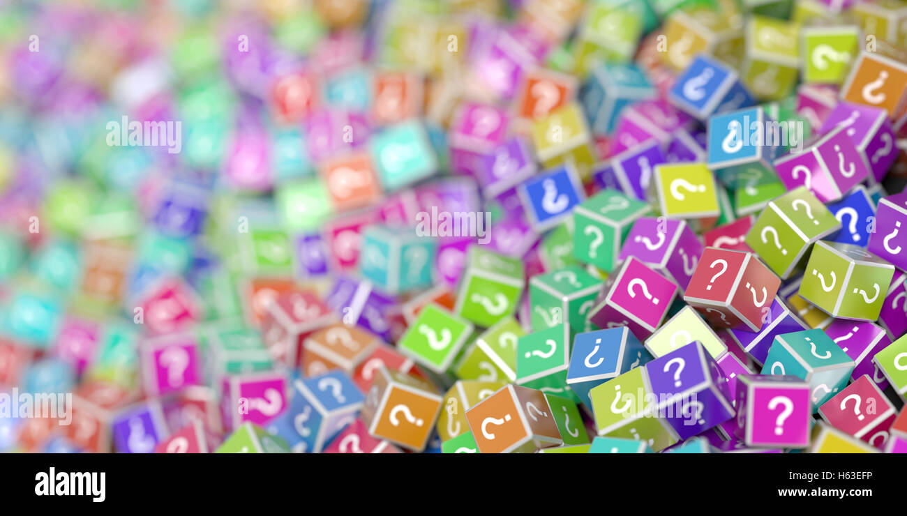 Infinite question marks, original 3d rendering illustration Stock Photo ...