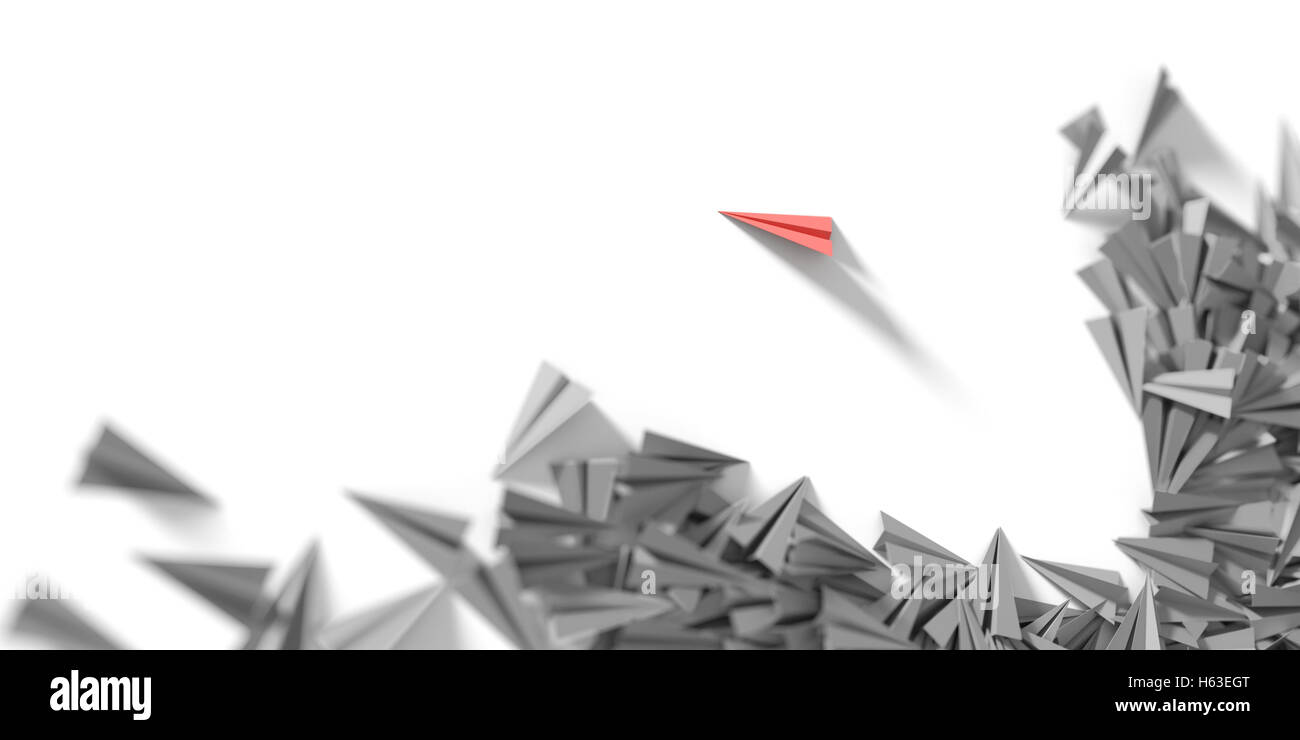 Infinite paper planes three dimensional rendering with one distinct and ...
