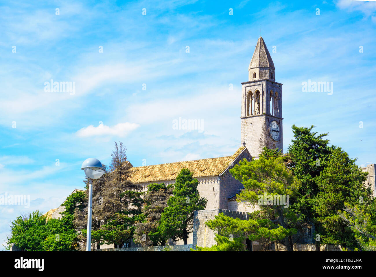 The Franciscan Monastery, in the village Lopud, Lopud Island, one of ...
