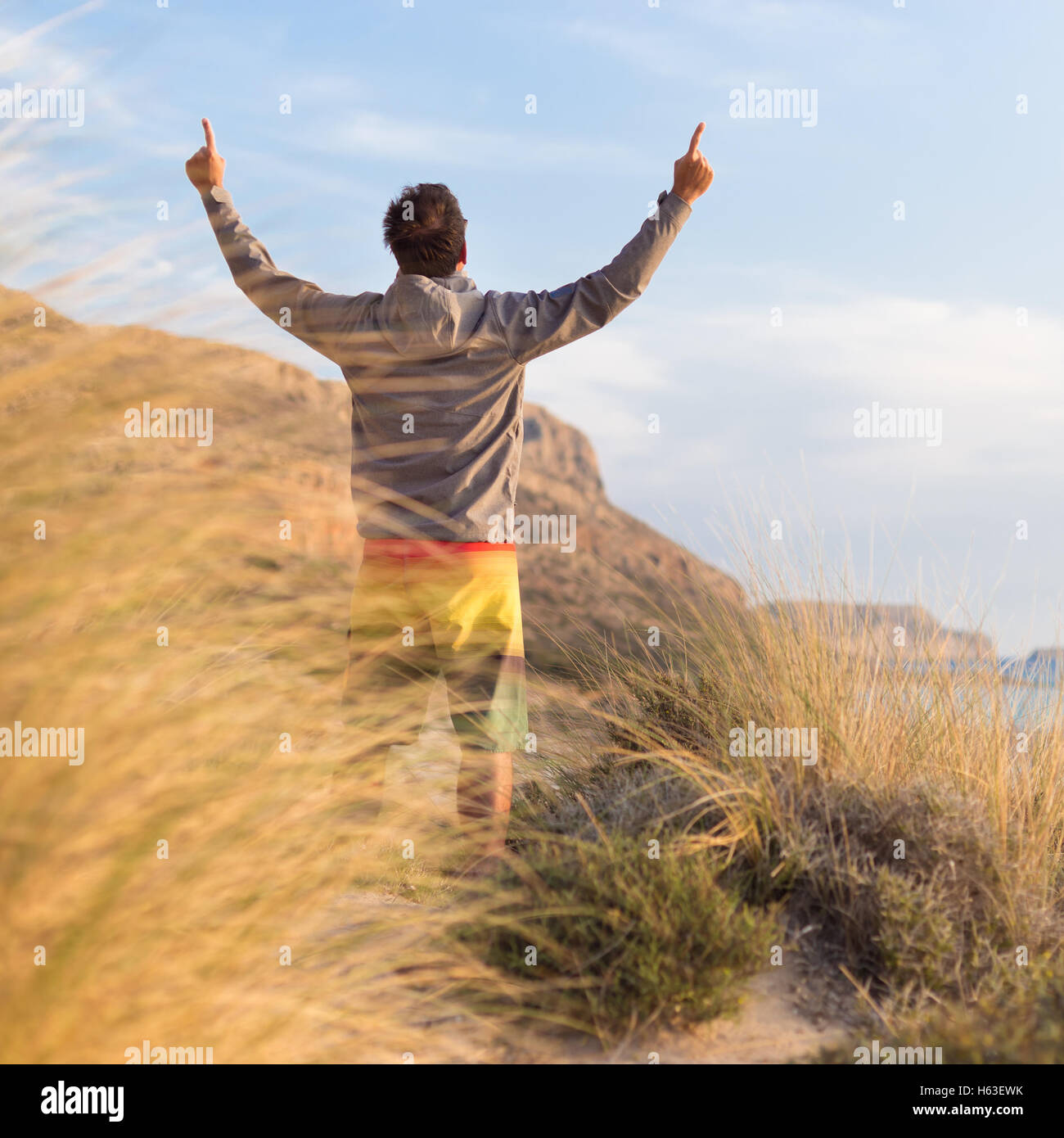 Free active man enjoying beauty of nature Stock Photo - Alamy