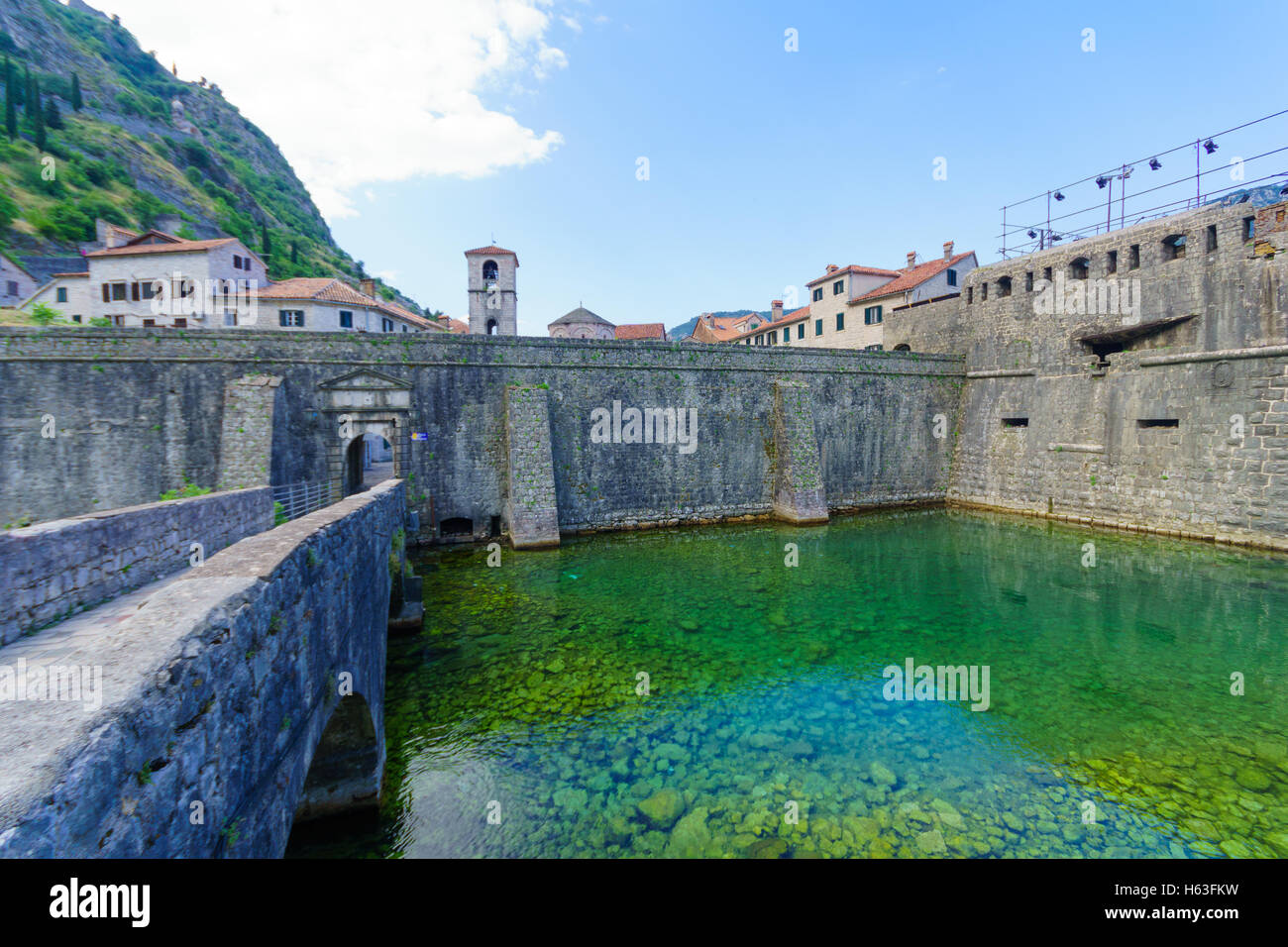 The North Gate (River Gate), dated 1540, and the old town walls, in ...