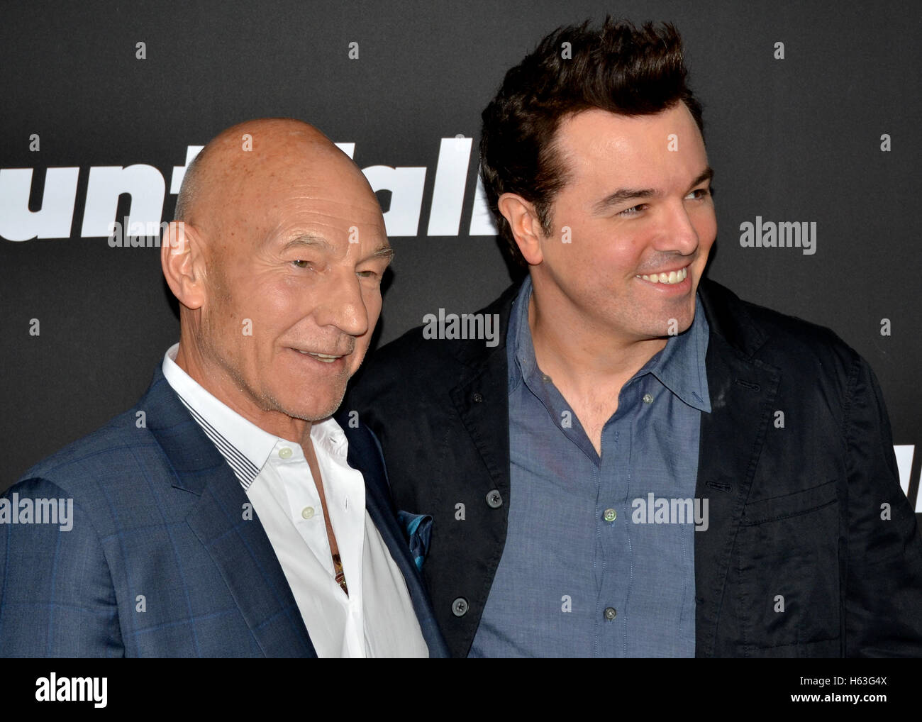Patrick Stewart and Seth MacFarlane arrived at the STARZ Presents the ...