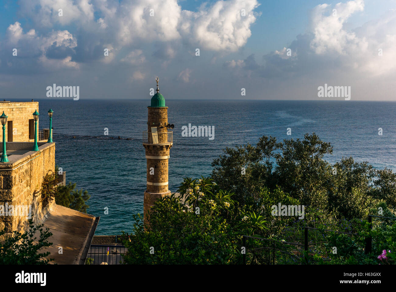 View of the Sea Mosque in the old town of Jaffa in Israel Stock Photo ...