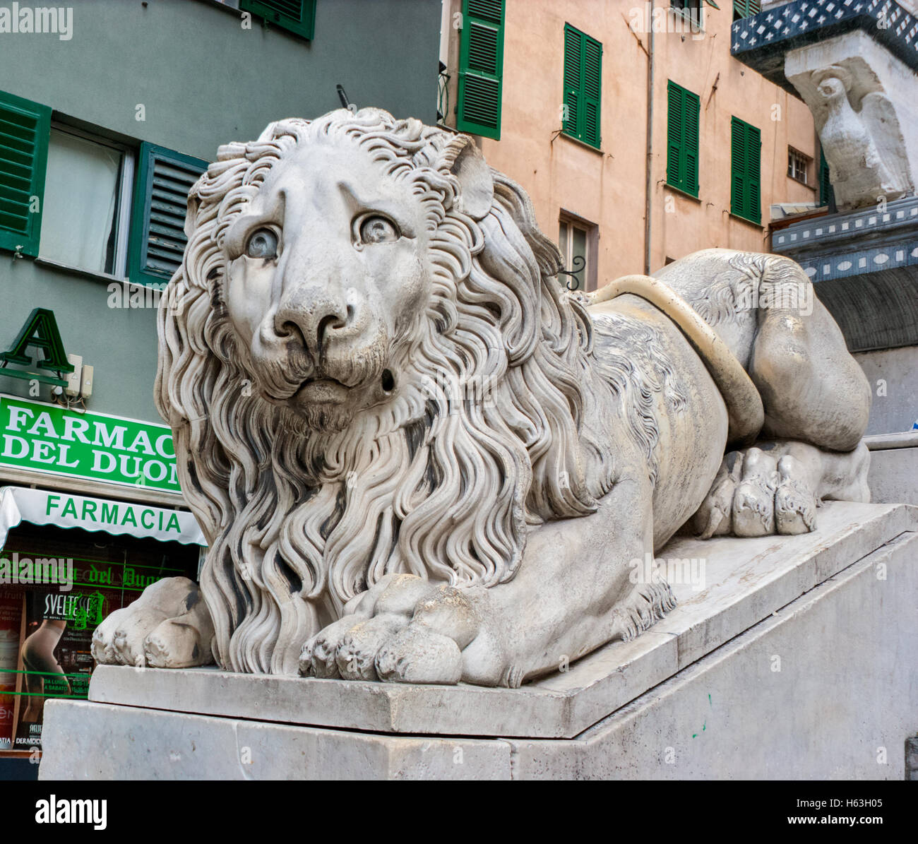 The stone medieval guardian of the entrance to Saint Lawrence Cathedral ...