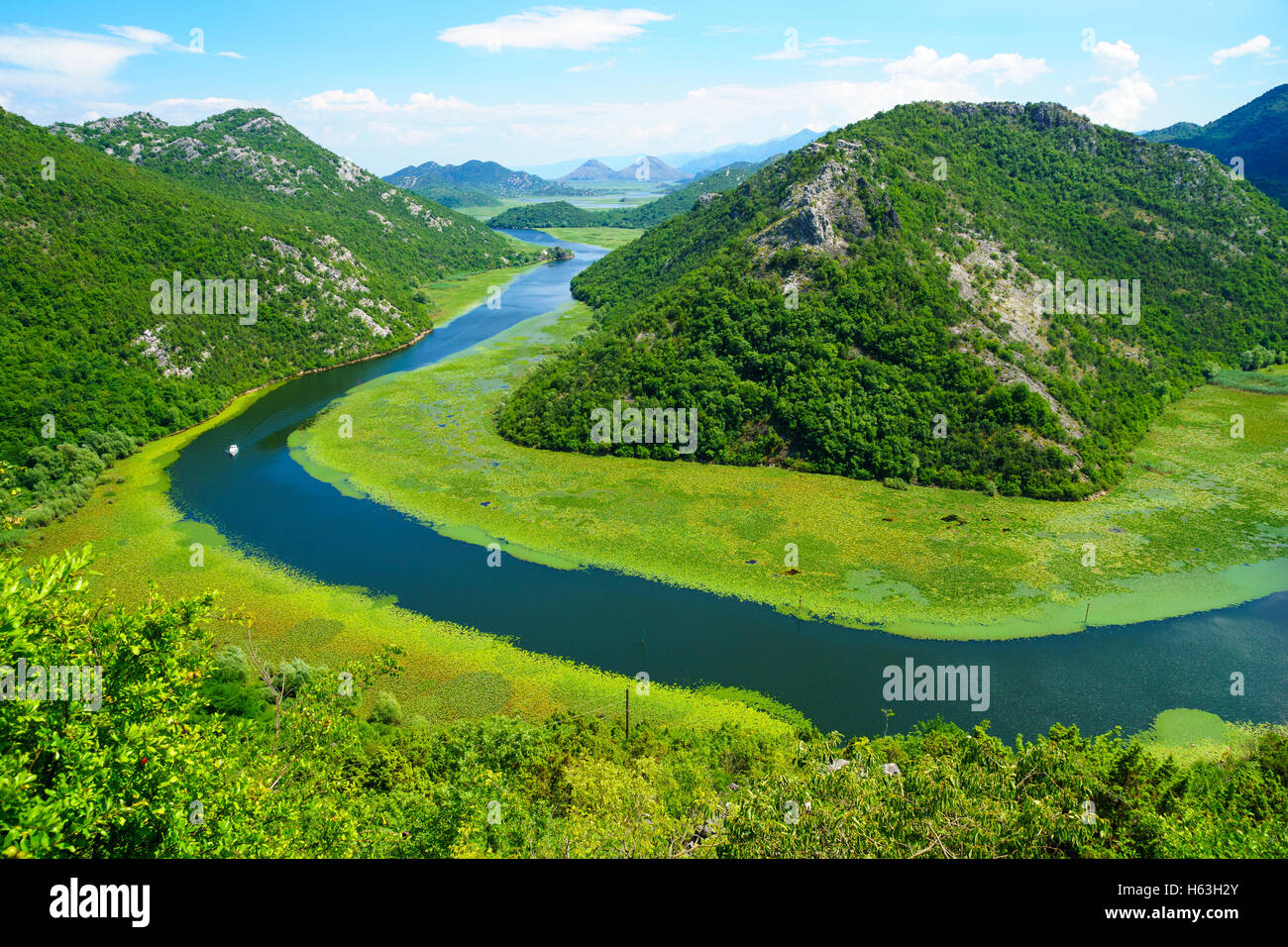 The Green Pyramid and the bend of the Rijeka Crnojevica River, in the ...