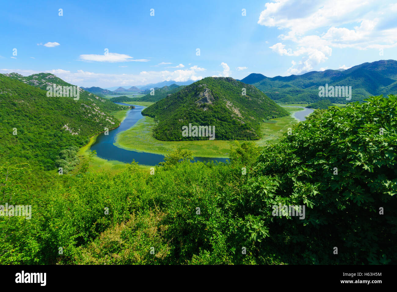 The Green Pyramid and the bend of the Rijeka Crnojevica River, in the ...