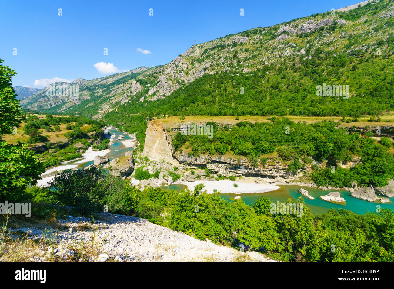 View of the Moraca River and valley. Montenegro Stock Photo - Alamy
