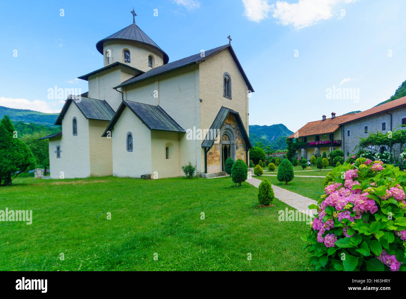 The Moraca Monastery, a Serbian Orthodox monastery in central ...