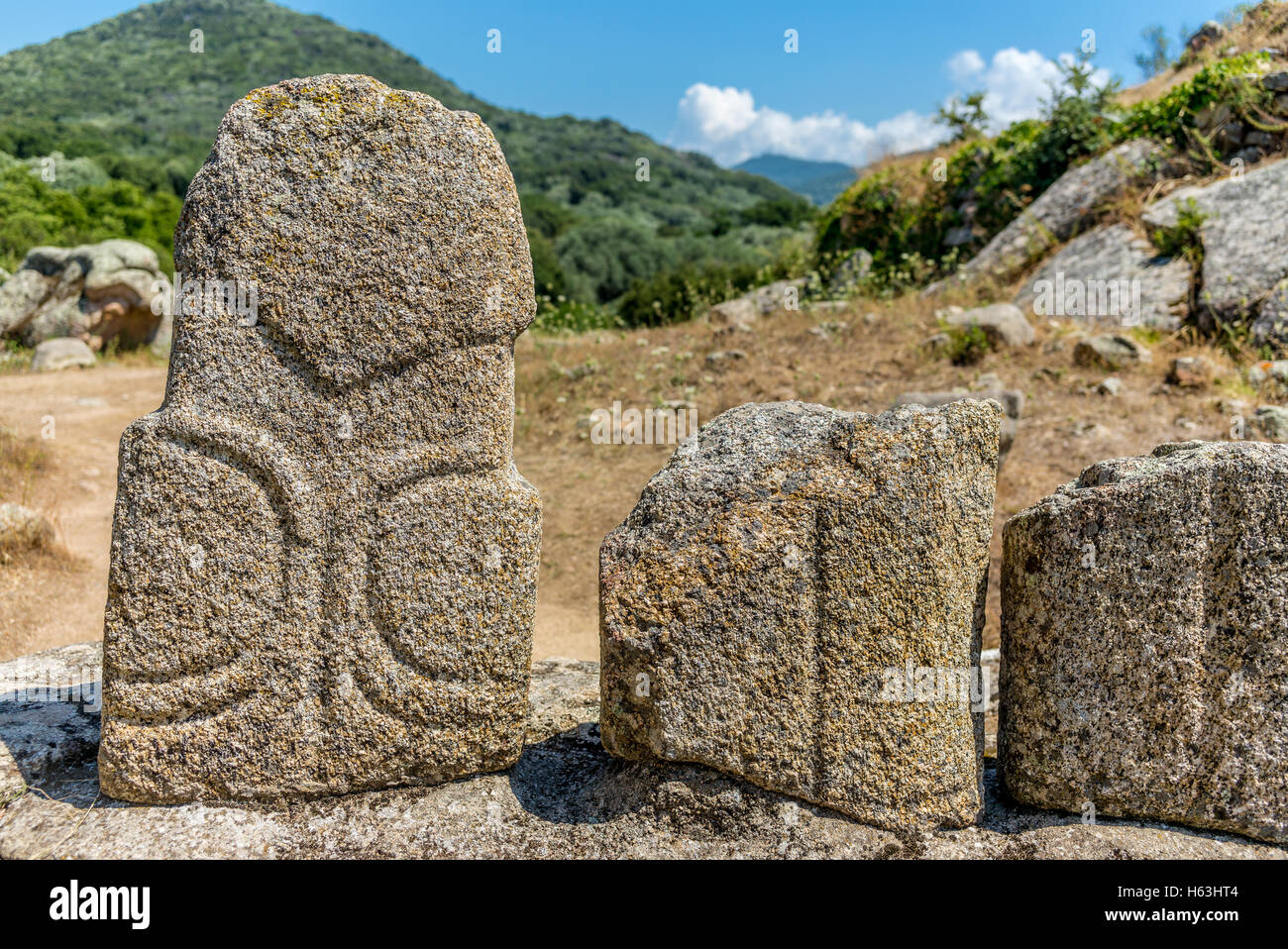 Amazing prehistoric statues in the Corsica hills - 4 Stock Photo - Alamy