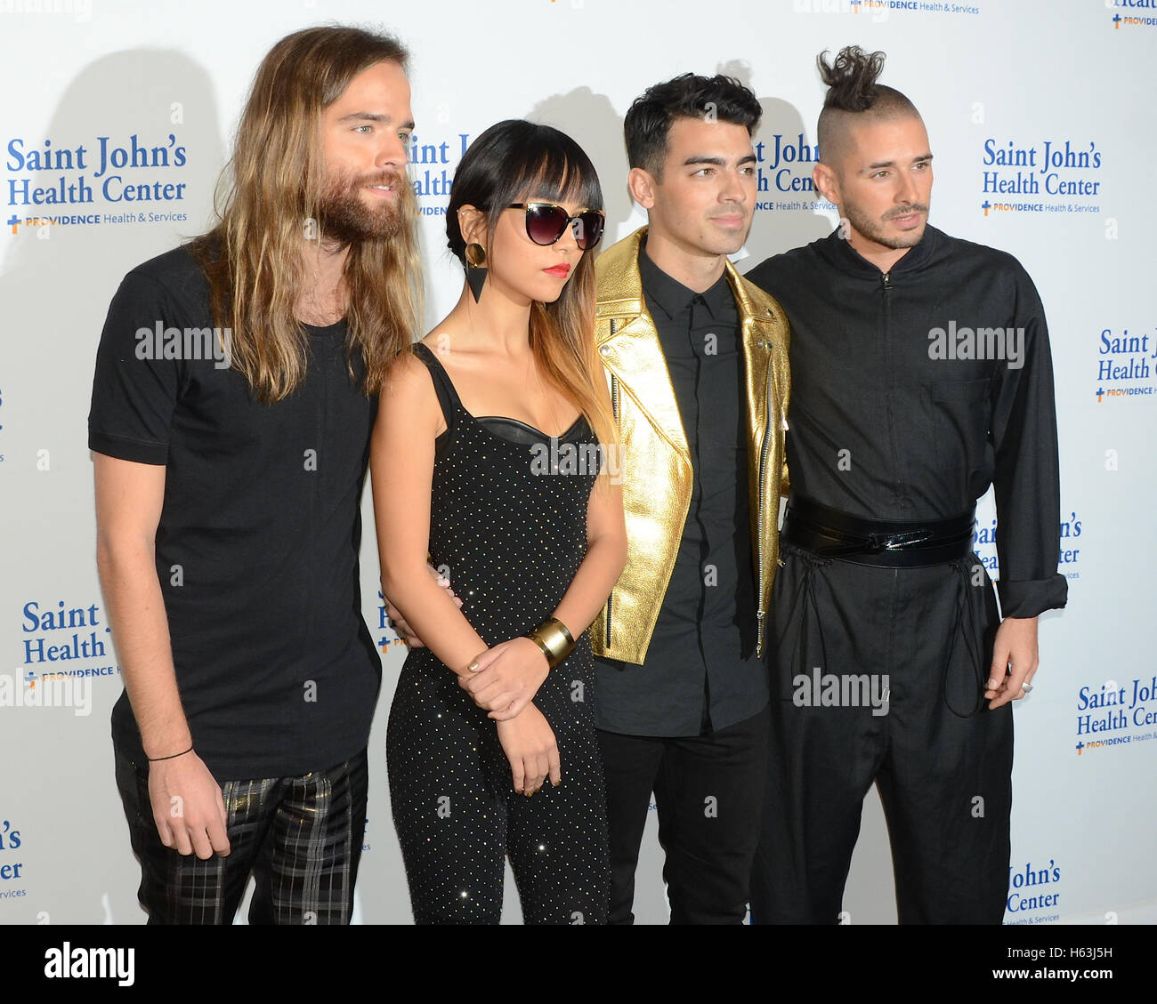Jack Lawless, Joe Jonas, JinJoo Lee and Cole Whittle of "DNCE" attends ...