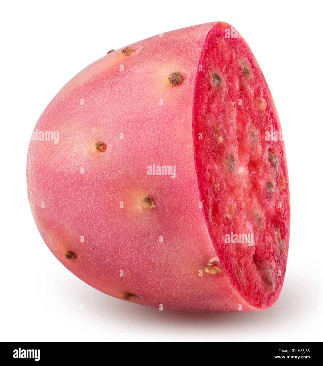 Sliced red opuntia isolated on white background with clipping path ...