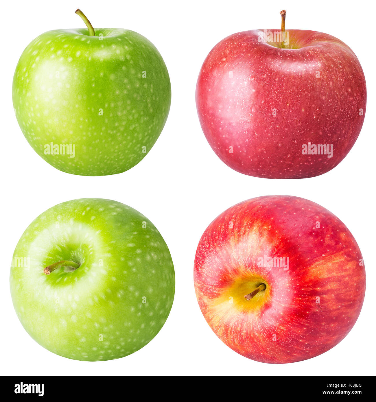 Set from apples isolated on white background with clipping path Stock ...