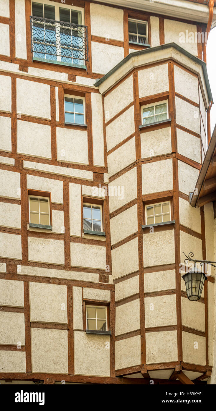 Typical medieval architecture of a house in Chur Stock Photo - Alamy