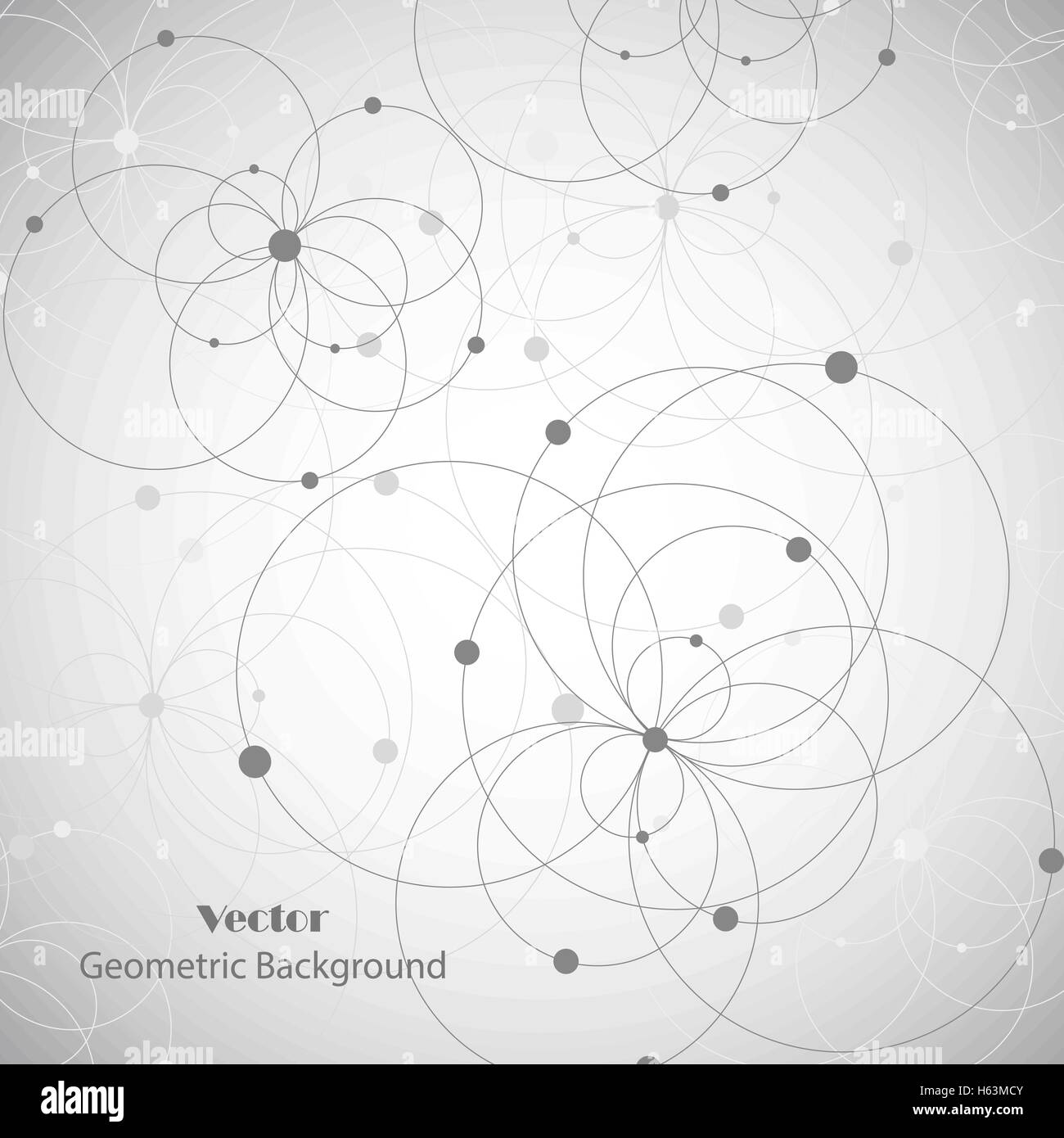 Abstract background connected circles Black and White Stock Photos ...