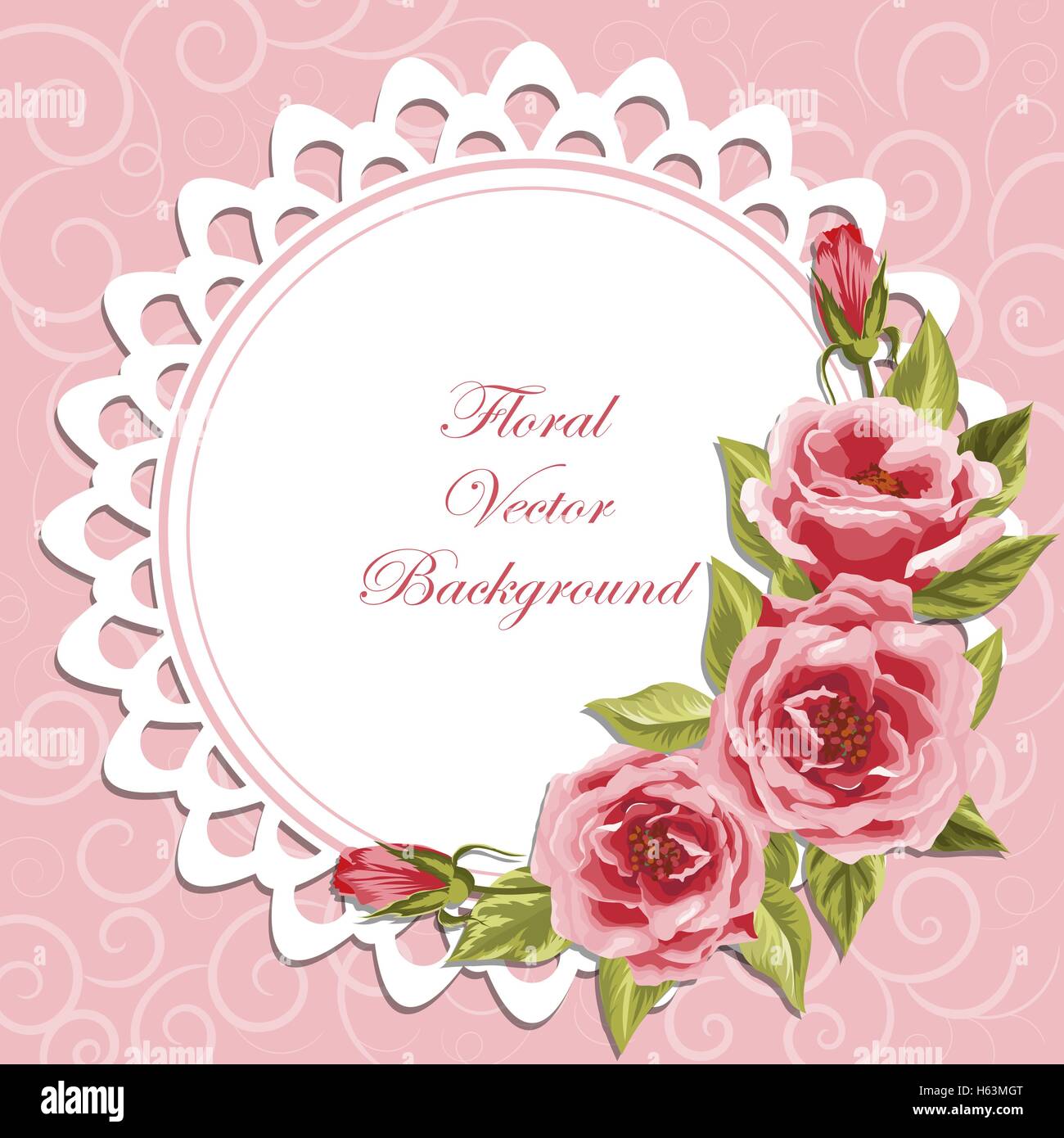 Round frame with roses Stock Vector Image & Art - Alamy