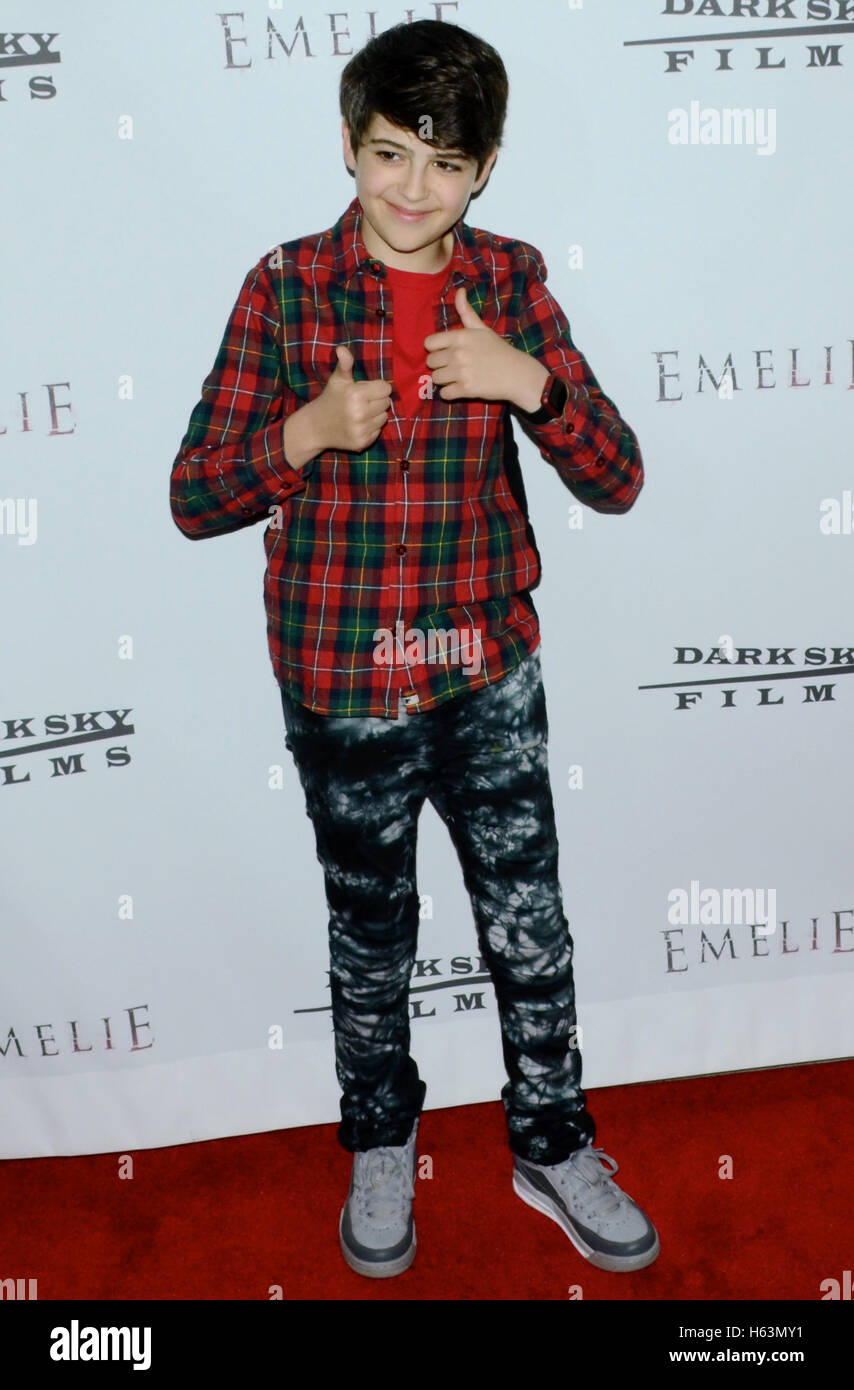Joshua Rush attends the premiere of Dark Sky Films' "Emelie" at Arena ...