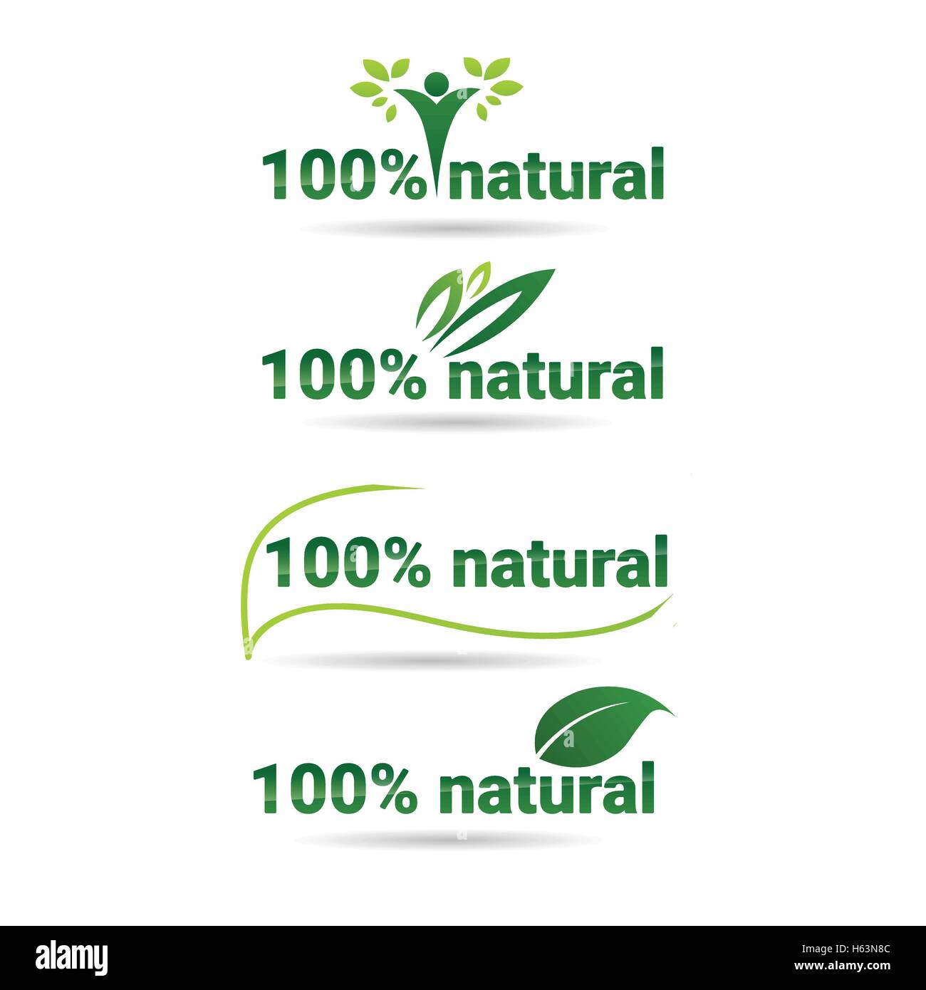 Eco Friendly Organic Natural Product Web Icon Set Green Logo Collection ...