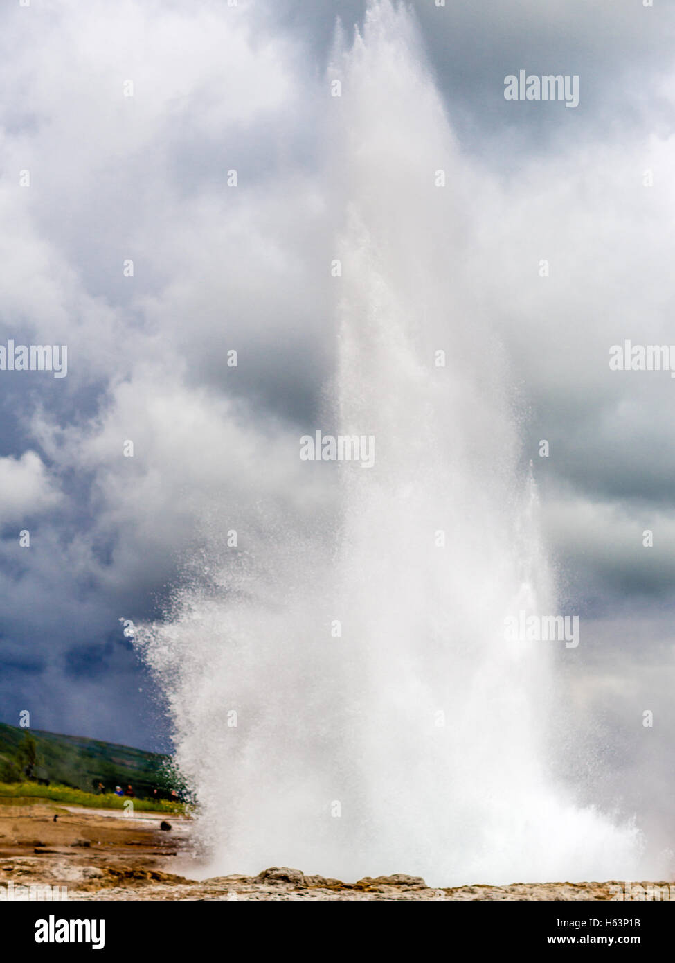 Dramatic geyser steam explosion Stock Photo - Alamy
