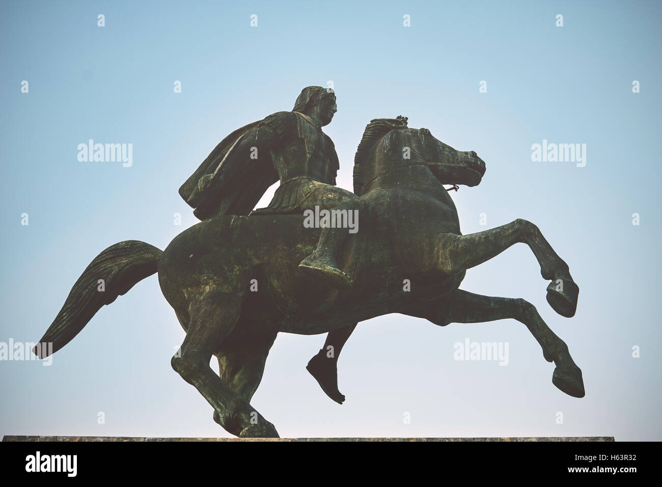 Statue of Alexander the Great at sunset. Thessaloniki city, Greece ...