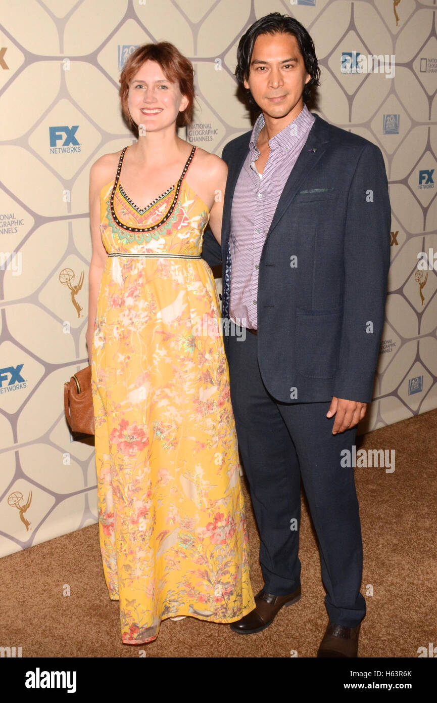 Kalani Queypo (r) attends the 67th Primetime Emmy Awards Fox after ...