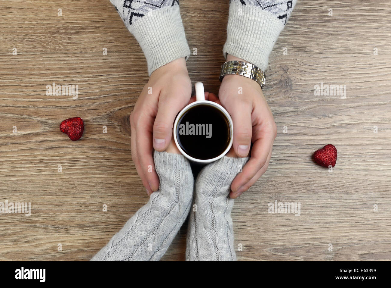 hand coffee background couple Stock Photo - Alamy