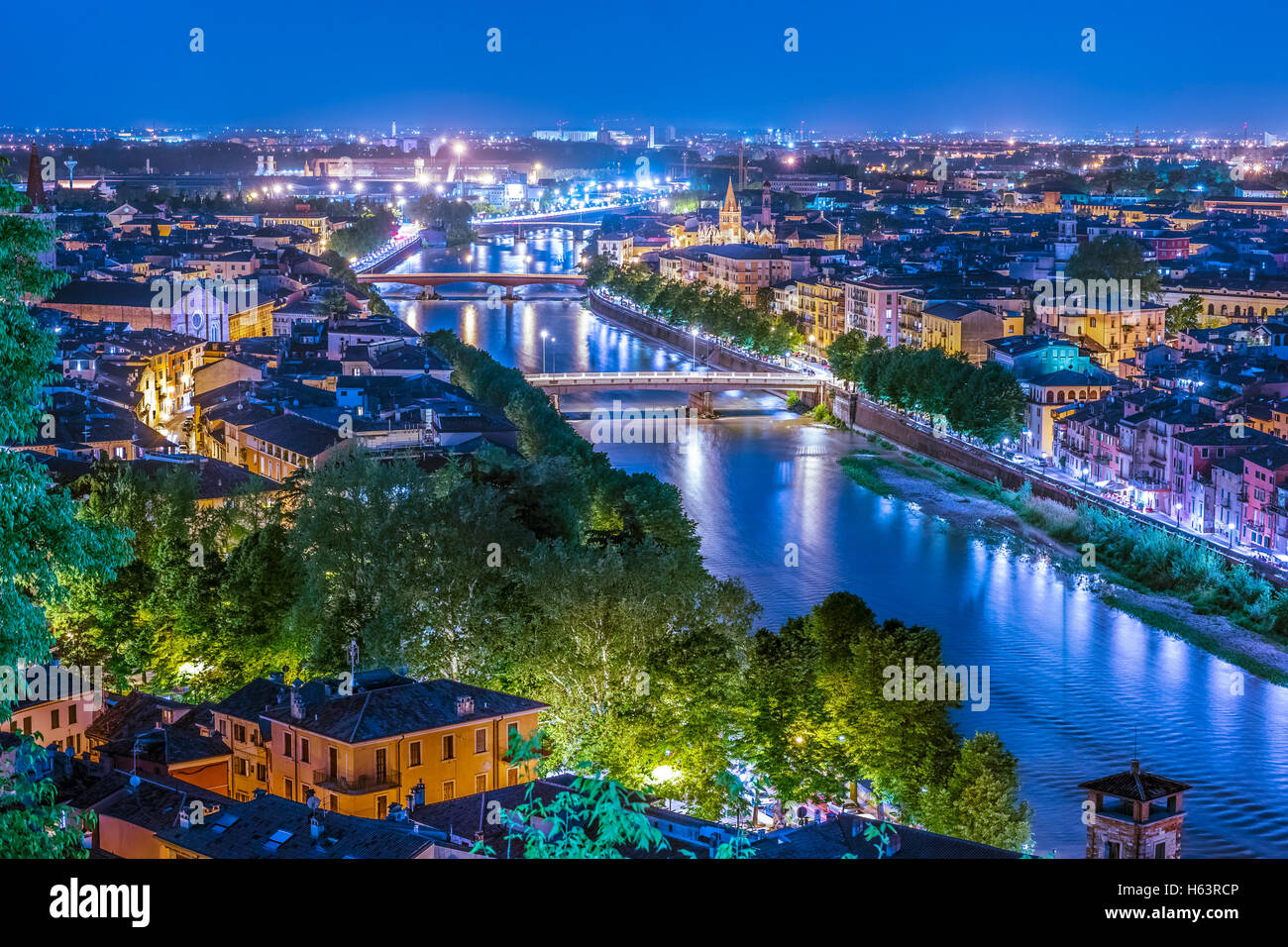 Aerial view of Verona. Italy. Beautiful sunset panorama Stock Photo - Alamy