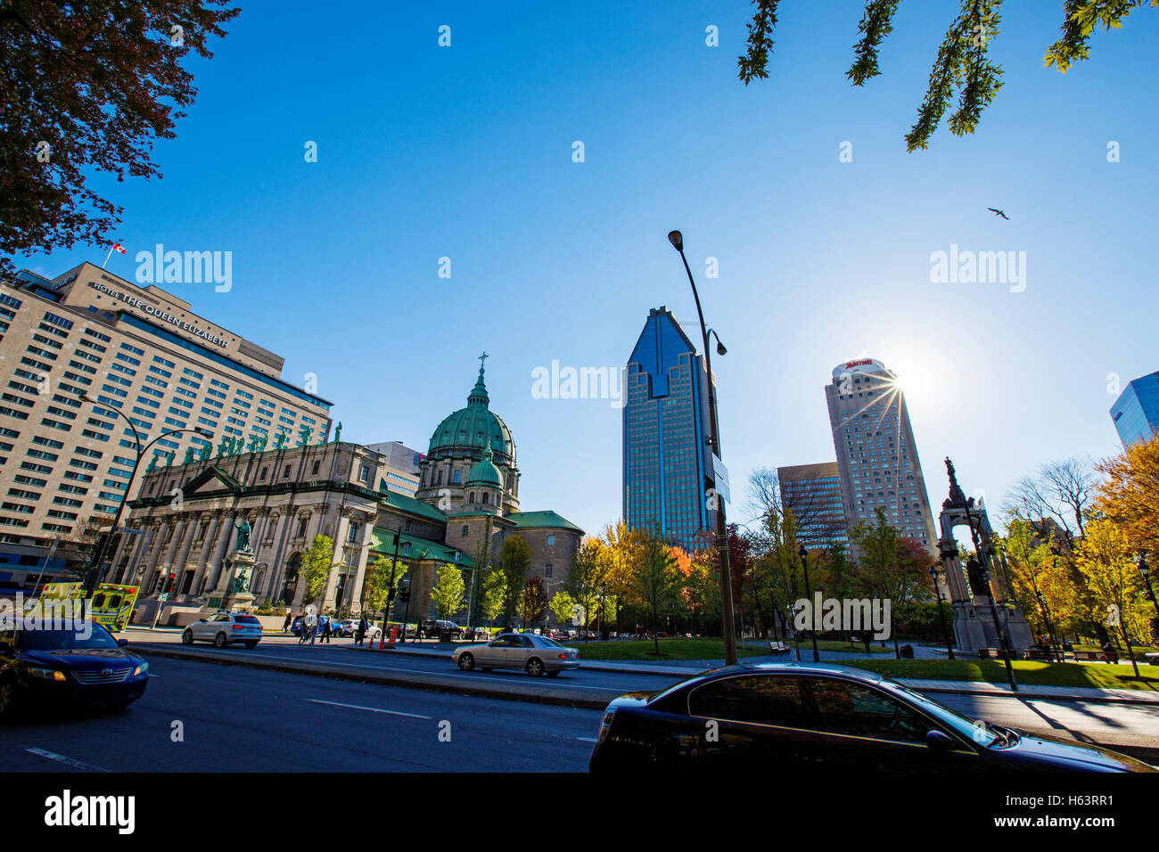 Dorchester Square (originally Dominion Square) in downtown Montreal in ...