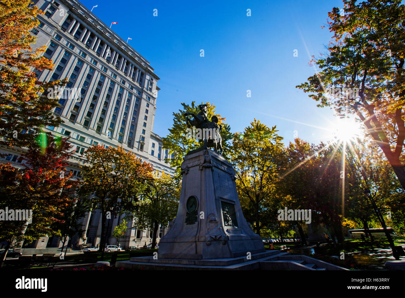 Dorchester Square (originally Dominion Square) in downtown Montreal in ...