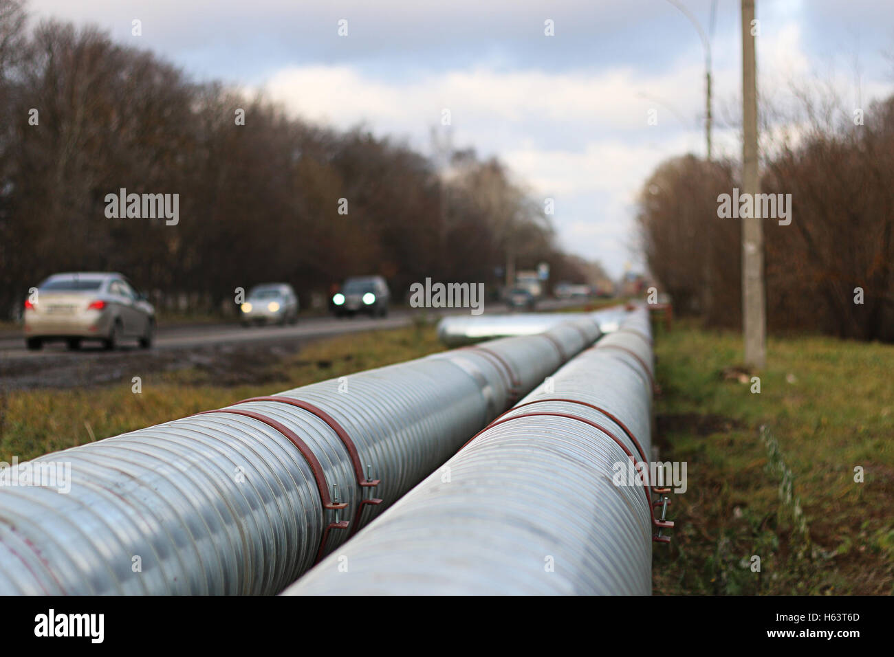pipeline on the street Stock Photo - Alamy