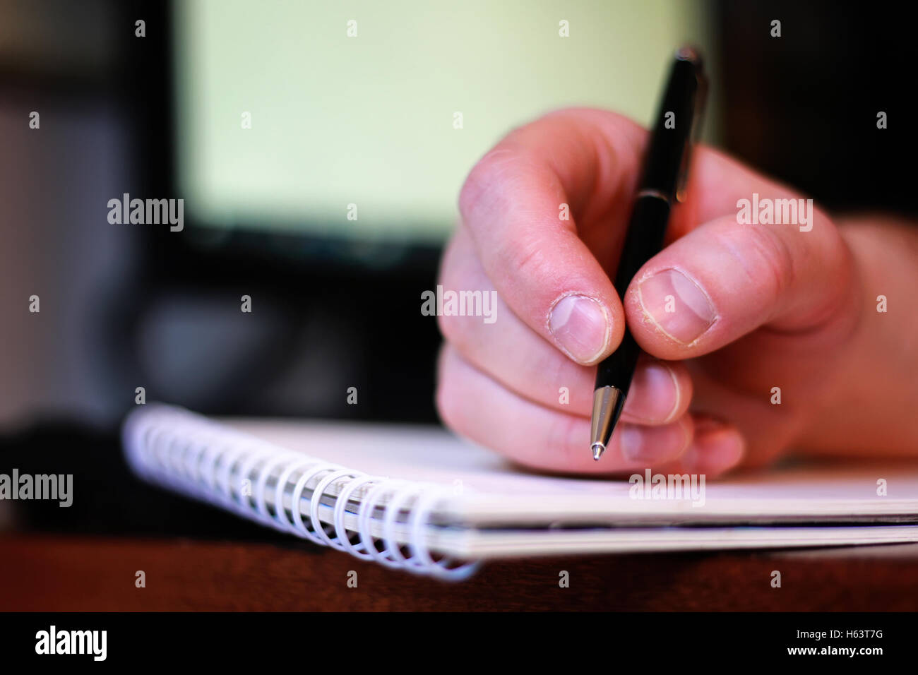 hand write pen paper Stock Photo - Alamy