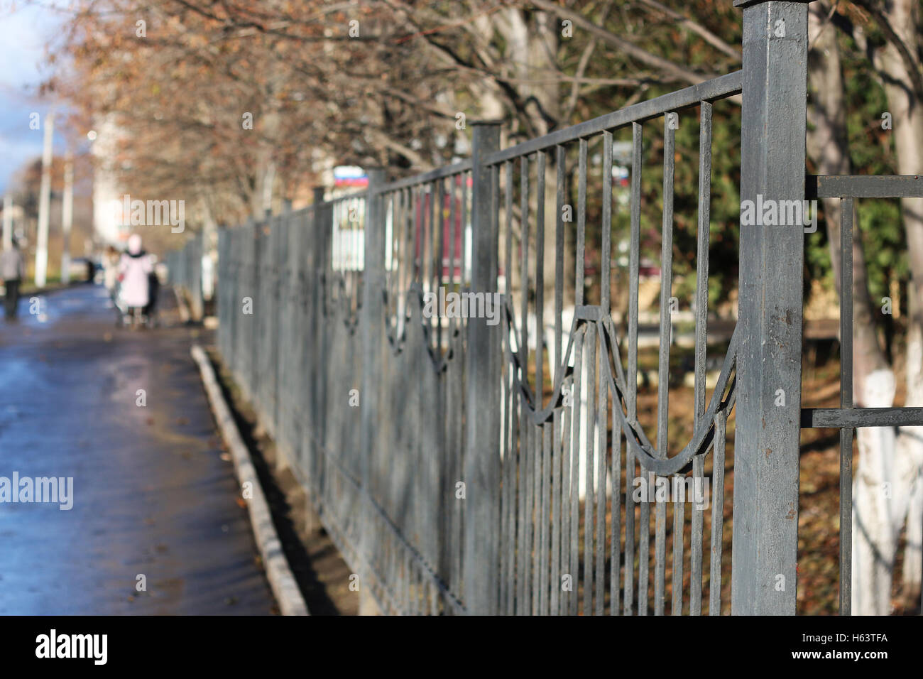 Street wrought fence Stock Photo - Alamy