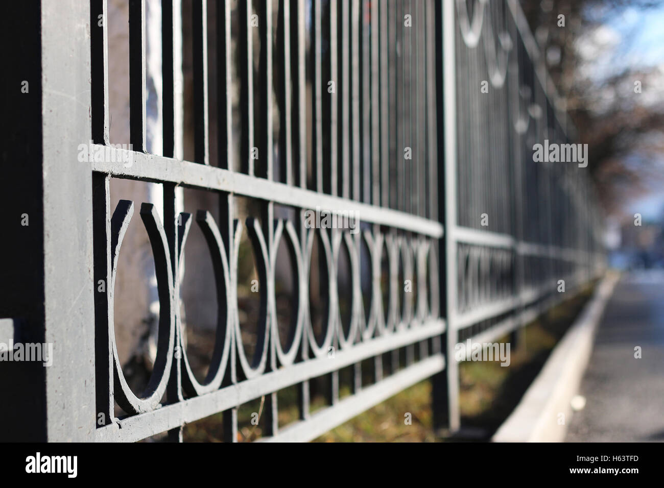Street wrought fence Stock Photo - Alamy