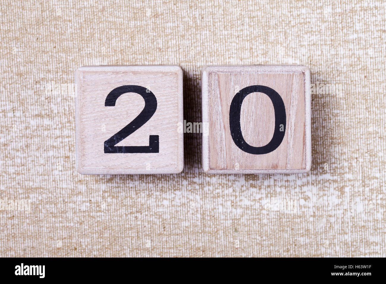 a number 20 wooden cubes Stock Photo - Alamy