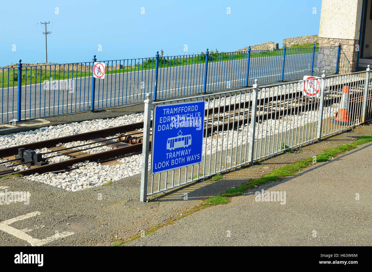 Tramway warning sign hi-res stock photography and images - Alamy
