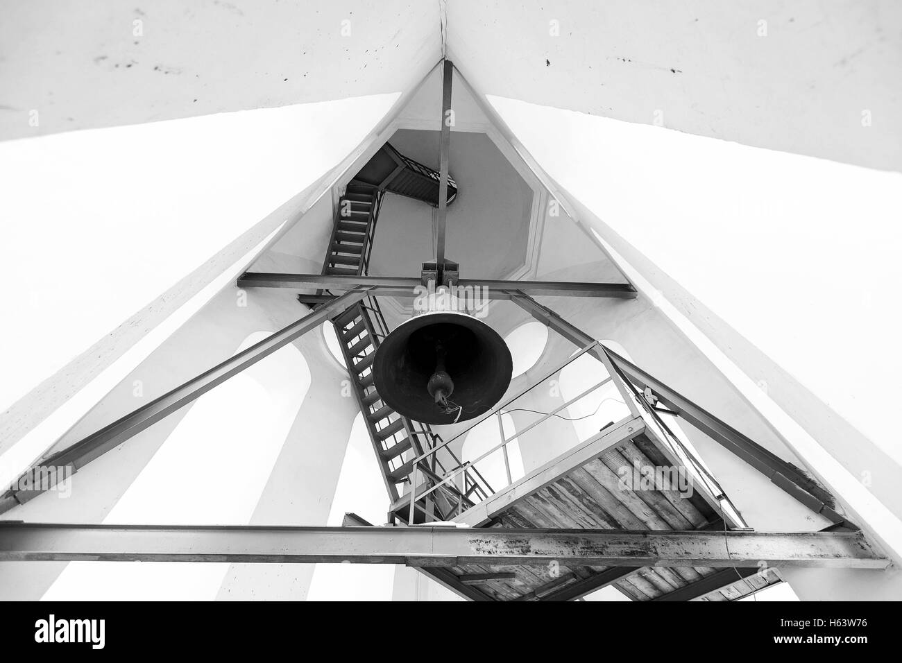 belltower in church. type of a bell from below Stock Photo - Alamy